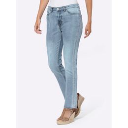 Heine Damen Bequeme Jeans, blau, Gr. 42, unifarben, 99% Baumwolle, 1% Elasthan, Jeans