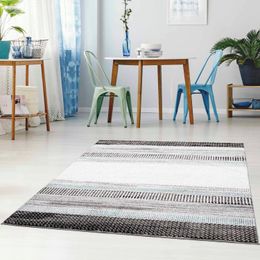 Teppich Carpet City, B:140cm H:11mm L:200cm, blau, Kunstfaser, Wohnzimmer, Teppiche, "Moda 1142", L&auml;ufer, Kurzflor, Wohnzimmer