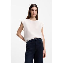 BOSS Orange Damen Shirtbluse "Irnette Premium Damenmode", weiß, Gr. 42, unifarben, Web, Obermaterial: 60% Cupro, 40% Viskose, Blusen, mit