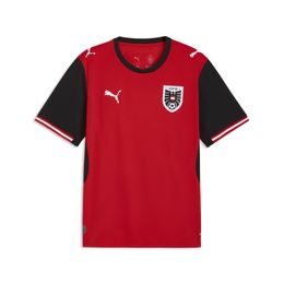Trainingsshirt Puma "&Ouml;sterreich 2026 Heimtrikot Herren", Herren, Gr. L, rot schwarz, Obermaterial: 100% Polyester. &Auml;rmelbund: 3% Elasthan, 97% Polyester. Rippe: 100% Polyester. Einsatz: 100% Polyester, clean, regular fit, Rundhals, Shirts