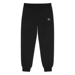 Philipp Plein M&auml;dchen Jogginghose "Hexagon"02, schwarz, Gr. 10, Obermaterial: 95% Baumwolle, 5% Elasthan, Hosen