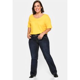 sheego Damen Stretch-Jeans, blau, Gr. 112, unifarben, 98% Baumwolle, 2% Elasthan, Jeans