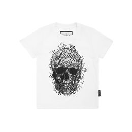 T-Shirt Philipp Plein "Skull", Jungen, Gr. 16, 01, wei&szlig;, Obermaterial: 100% Baumwolle, Shirts T-Shirt