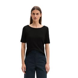 Marc O'Polo MARC O'POLO Damen T-Shirt "mit U-Boot-Ausschnitt", schwarz, Gr. L, unifarben, Obermaterial: 100% Baumwolle, Shirts