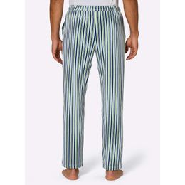 Herren Schlafhose, Gr. 44royalblau, apfel, gestreift, 100% Baumwolle, gemustert, gestreift, mehrfarbig, Hosen