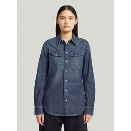 G-Star Raw Langarmshirt G-STAR "Slim Western Hemd", Damen, Gr. S, antique faded hurricane, Obermaterial: 100% Baumwolle, Shirts Langarmshirt