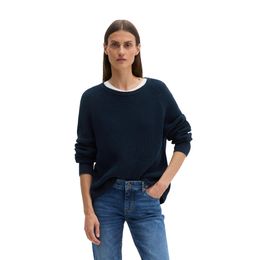 Marc O'Polo MARC O'POLO Damen Strickpullover "aus Heavy-Weight-Organic-Cotton", blau, Gr. S, unifarben, Obermaterial: 100% Baumwolle, Pullover