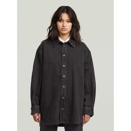 G-Star Raw Langarmshirt G-STAR "Maxi-Hemd", Damen, Gr. L, worn in oyster shell laserot pinstripe, Obermaterial: 37% Baumwolle, Shirts Langarmshirt