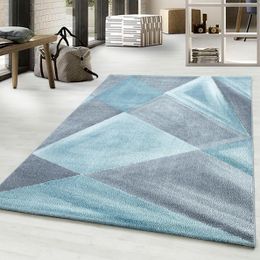 Teppich, B:80cm H:11mm L:150cm, blau, Ayyildiz Teppiche, Kunstfaser, Wohnzimmer, Teppiche, "Beta 1130", auch als L&auml;ufer, Kurzflor, Wohnzimmer