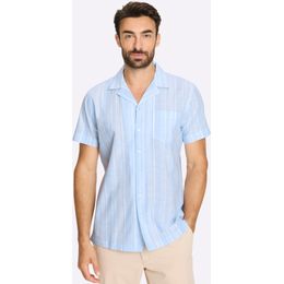 Catamaran Herren Kurzarmhemd, blau, Gr. 41, gemustert, gestreift, 100% Baumwolle, Hemden