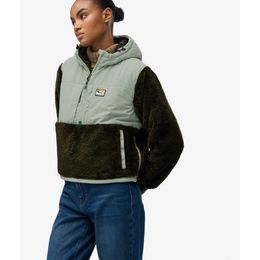 Superdry Damen Superweiche Hybrid Jacke Mit Halbrei&szlig;verschluss, Dunkelkaki - Gr&ouml;&szlig;e: 40 2082218500666ZC3019