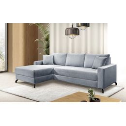 Ecksofa exxpo - SOFA FASHION "Quattro schlicht & zeitlos, bequem, L-Form, B/T: 247/162 cm", blau (sky), B:247cm H:85cm T:162cm, Sofas, Ecksofa, wahlweise mit Bettfunktion, Bettkasten