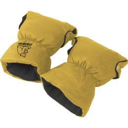 Kinderwagen-Handw&auml;rmer Heitmann Felle "Eisb&auml;rchen Copy", Kinder, gelb (ocker), Polyester, Kinderwagen-Handw&auml;rmer, Handschuhe f&uuml;r den Kinderwagen, Handmuff mit praktischen Druckkn&ouml;pfen
