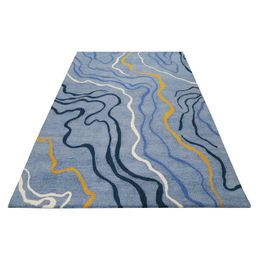 Teppich Esprit "Drive ESP-39866", blau (hellblau), B:70cm H:8mm L:140cm, Polyester, Teppiche, Teppich, modern, abstraktes Design f&uuml;r Wohnzimmer und Schlafzimmer