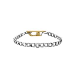 Armband Diesel "Schmuck Geschenk Edelstahl Armschmuck Panzerkette", gold (edelstahlfarben, gelbgoldfarben), Armb&auml;nder, Damen, 21,5cm, Edelstahl, Armband