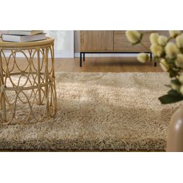 Hochflor-Teppich Esprit "YOGI ESP-096", beige (sand), B:80cm H:50mm L:300cm, Polyester, Teppiche, L&auml;ufer, flauschiger weicher Flor aus 100% recyceltem PET, Wohnzimmer