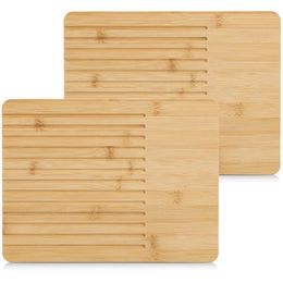 Schneidebrett zeller PRESENT "Brot-Schneidebrett, 2-tlg., Bambus", hellbraun, B:25cm H:1,2cm L:33cm, Bambus, Schneidebretter, pflegeleicht, flexibel, handlich