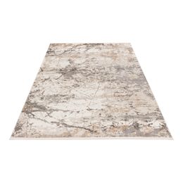 Teppich Obsession "My Memphis 381", grau, B:160cm H:8mm L:230cm, Polyester, Teppiche, Teppich, modernes Marmor 3D-Design, mit Fransen