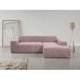 Ecksofa OTTO HOME "Zeus-L modern & zeitlos, Breite 253 cm, bequemes Sofa", rosa (rose), B:253cm H:70cm T:188cm, 90% Polyester, 10% Nylon, Sofas, Ecksofa, Curvy Trend Ecksofa mit urbaner Optik