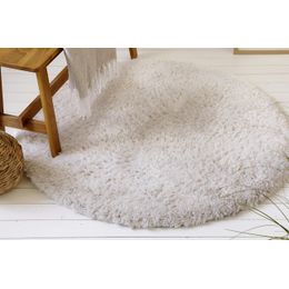 Hochflor-Teppich OTTO HOME "Josetta", beige, H:50mm &Oslash;:120cm, Polyester, Teppiche, Langflor, Shaggy, dichter weicher Hochflor, uni farben, Wohnzimmer