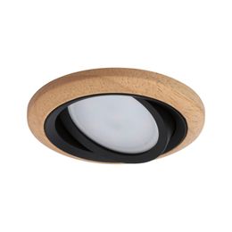 Paulmann LED Einbauleuchte "LED Einbauleuchte Lanati Einzelspot 6W 470lm 230V 2700K", braun (holzoptik eiche, schwarz), 1, &Oslash; 8,4cm H: 3,6cm, 1 Stk., Leuchten