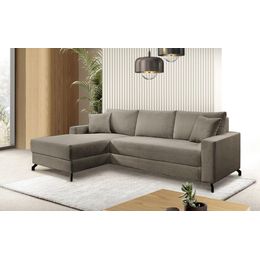 Ecksofa exxpo - SOFA FASHION "Quattro schlicht & zeitlos, bequem, L-Form, B/T: 247/162 cm", braun (latte), B:247cm H:85cm T:162cm, Sofas, Ecksofa, wahlweise mit Bettfunktion, Bettkasten