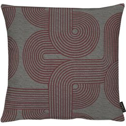 Dekokissen Apelt "Nova" Gr. 1, rot (bordeaux, grau, gemustert), B:45cm H:5cm L:45cm, Polyester, Dekokissen_Sitzkissen_Kissenh&uuml;llen