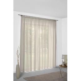 Vorhang WIRTH "Sunday", beige, B:142cm H:285cm, Jacquard, Baumwolle, Polyester, Gardinen, nach Ma&szlig;