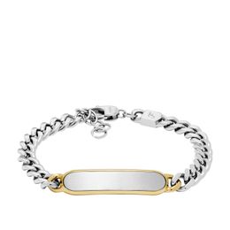 Armband Fossil "Schmuck Geschenk Edelstahl DREW Bicolor", gold (edelstahlfarben, gelbgoldfarben), Armb&auml;nder, Damen, 21cm, Edelstahl, Armband