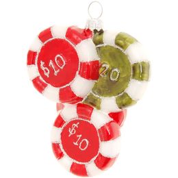 Christbaumschmuck KREBS GLAS LAUSCHA "Glasornament Jetons, Ø ca. 10 cm", bunt, Glas, Weihnachtsbaumschmuck, Weihnachtsdeko, Weihnachtsbaumkugel, Christbaumkugeln aus Glas