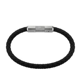 Armband Fossil "Schmuck Geschenk Edelstahl Silikon Armschmuck KNOX", schwarz (edelstahlfarben, schwarz), Armb&auml;nder, Damen, 19cm, Edelstahl Silikon, Edelstahl, Silikon, Armband
