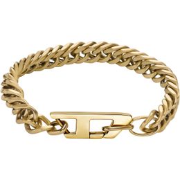 Armband Diesel "Schmuck Geschenk Edelstahl Armschmuck Armkette CHAIN", gold (gelbgoldfarben), Armb&auml;nder, Damen, 18,7cm, Edelstahl, Armband