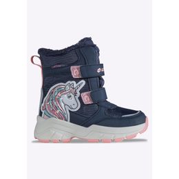 Winterboots Lotto, Jungen, Gr. 33, blau (navy, pink), Synthetik, Schuhe Winterboots, Winterschuhe, Winterstiefel, wasserdicht & mit Blinkfunktion