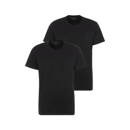Rundhalsshirt BOSS "TShirtRN 2P Comfort", Damen, Gr. S, schwarz, Single Jersey, Obermaterial: 100% Baumwolle, unifarben, Basic, Rundhals, eingefasste Kante, Shirts Rundhalsshirt, mit Ton-in-Ton BOSS Logo-Schriftzug