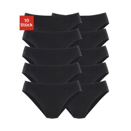 Bikinislip Petite Fleur, Damen, Gr. 32/34, schwarz, Single Jersey, Obermaterial: 95% Baumwolle, 5% Elasthan, unifarben, k&ouml;rpernah, Unterhosen, aus elastischer Baumwolle, Topseller