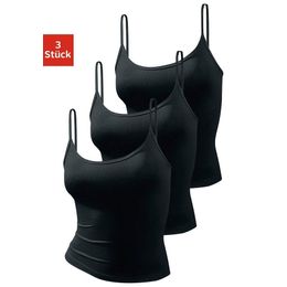 Spaghettitop Vivance ACTIVE, Damen, Gr. 32/34, schwarz, Single Jersey, Obermaterial: 95% Polyamid, 5% Elasthan (LYCRA), unifarben, Basic, körpernah taillenbedeckt, tiefer Rundhals, Tops, aus weicher Microfaser, Topseller