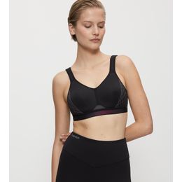 Sport-BH triaction by Triumph "Triaction Cardio Flow P EX", Damen, Gr. 90, Cup A, schwarz, Single Jersey, Obermaterial: 57% Polyester, 28% Polyamid, 15% Elasthan, BHs Sport-BH, atmungsaktiv und extremer Halt