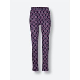 w&auml;schepur w&auml;schepur Damen Pyjama, marine-magenta-bedruckt, Gr&ouml;&szlig;e 36/38