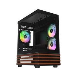 Thermaltake View 170 WS ARGB , Tower-Geh&auml;use schwarz/holz, Tempered Glass x 2, Holz-Struktur