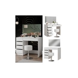 VICCO Schminktisch Thalia Wei&szlig; Hochglanz 100 cm mit Hocker