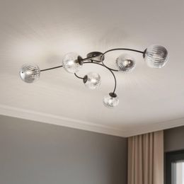 EMIBIG LIGHTING Deckenlampe Vibra, rauchgrau/schwarz, L&auml;nge 97 cm, 6-flg.