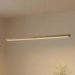 LUCANDE LED-H&auml;ngeleuchte Maruta, Holz, Balken, 120 cm, 3000K