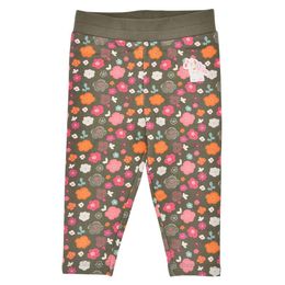 BONDI Leggings "Blumenallover" in Khaki/ Bunt - 47% | Größe 98 | Babyhosen