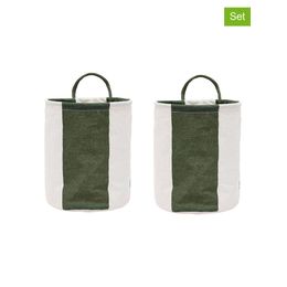 OYOY living design 2er-Set: Aufbewahrungskörbe "Kara" in Grün - (H)22 x Ø 18 cm - 33% | Kisten-koerbe