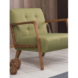 Scandinavia Concept Loungesessel "Kemer" in Grün - (B)69 x (H)80 x (T)83 cm - 80% | Sitzmoebel