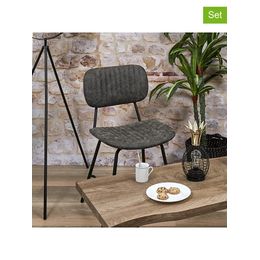 Rétro Chic 2er-Set. Esszimmerstühle "Taylor" in Grau - (B)41,5 x (H)93 x (T)45 cm - 63% | Sitzmoebel