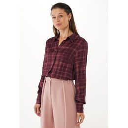 Mexx Bluse ''Check'' in Bordeaux - 55% | Gr&ouml;&szlig;e 34 | Damen-blusen