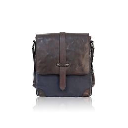 Bellicci Leder-Umhängetasche "Stefan" in Braun/ Dunkelblau - (B)21 x (H)25 x (T)7 cm - 41% | Herrentaschen