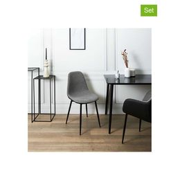 Rétro Chic 4er-Set: Esszimmerstühle in Grau/ Schwarz - (B)44,5 x (H)85,5 x (T)53 cm - 65% | Sitzmoebel