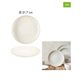 THE HOME DECO FACTORY 6er-Set: Speiseteller ''Vlora'' in Creme - &Oslash; 21,7 cm - 36% | Gedeckter-tisch